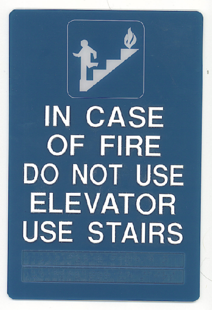 BRAILLE ADA FIRE STAIRWELL SIGN (6"X8")